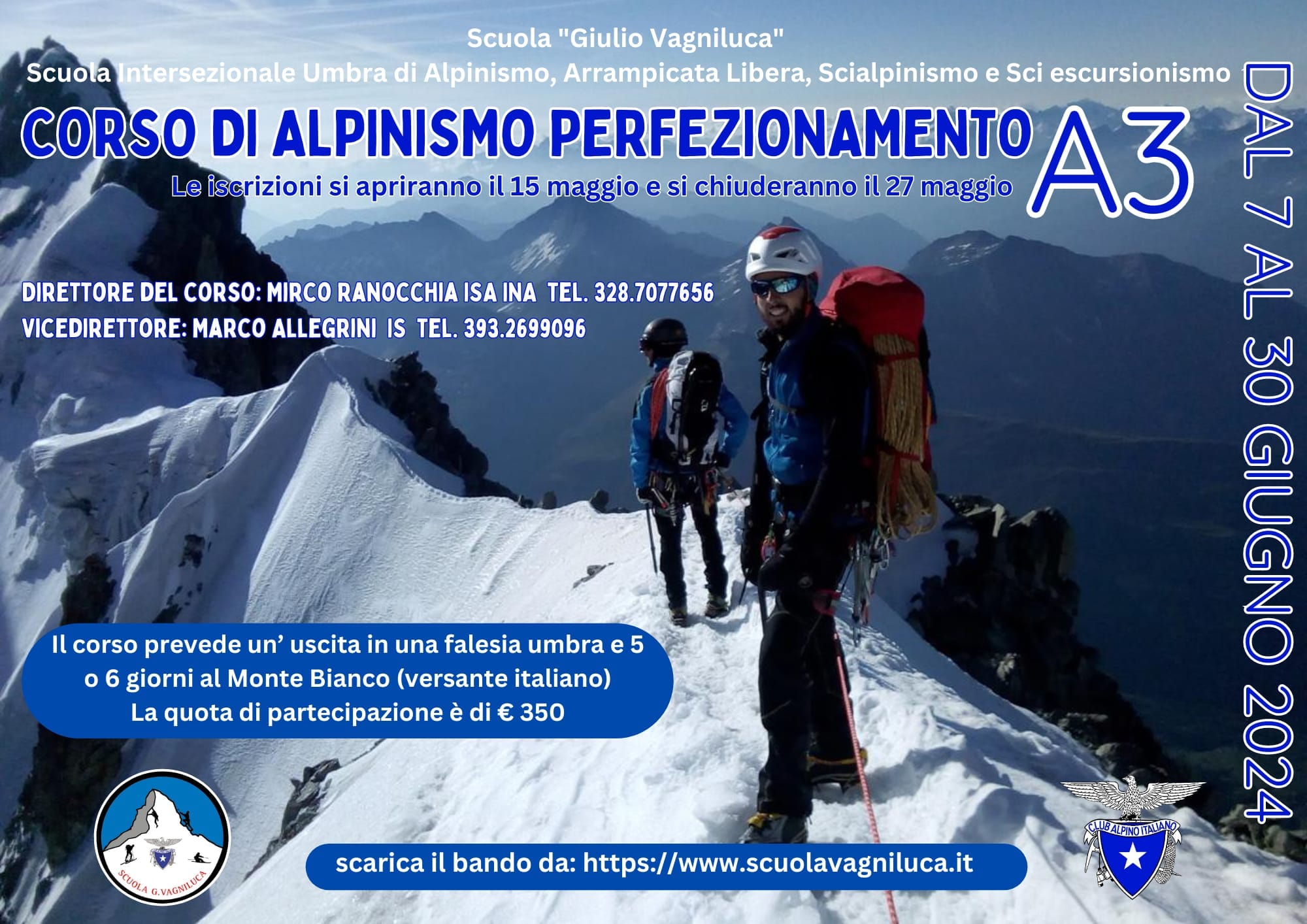 Corso di Alpinismo Perfezionamento A3 - 2024